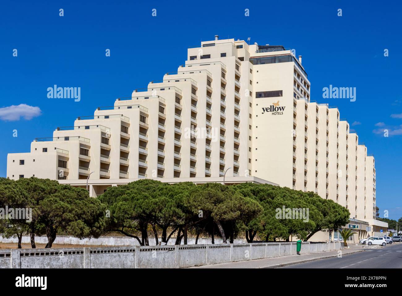 Pyramid shaped Yellow Hotels, Monte Gordo, Eastern Algarve, Algarve ...