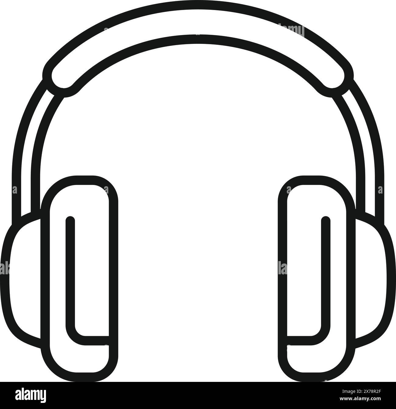 Simple vector illustration of overear headphones in a clean line art ...