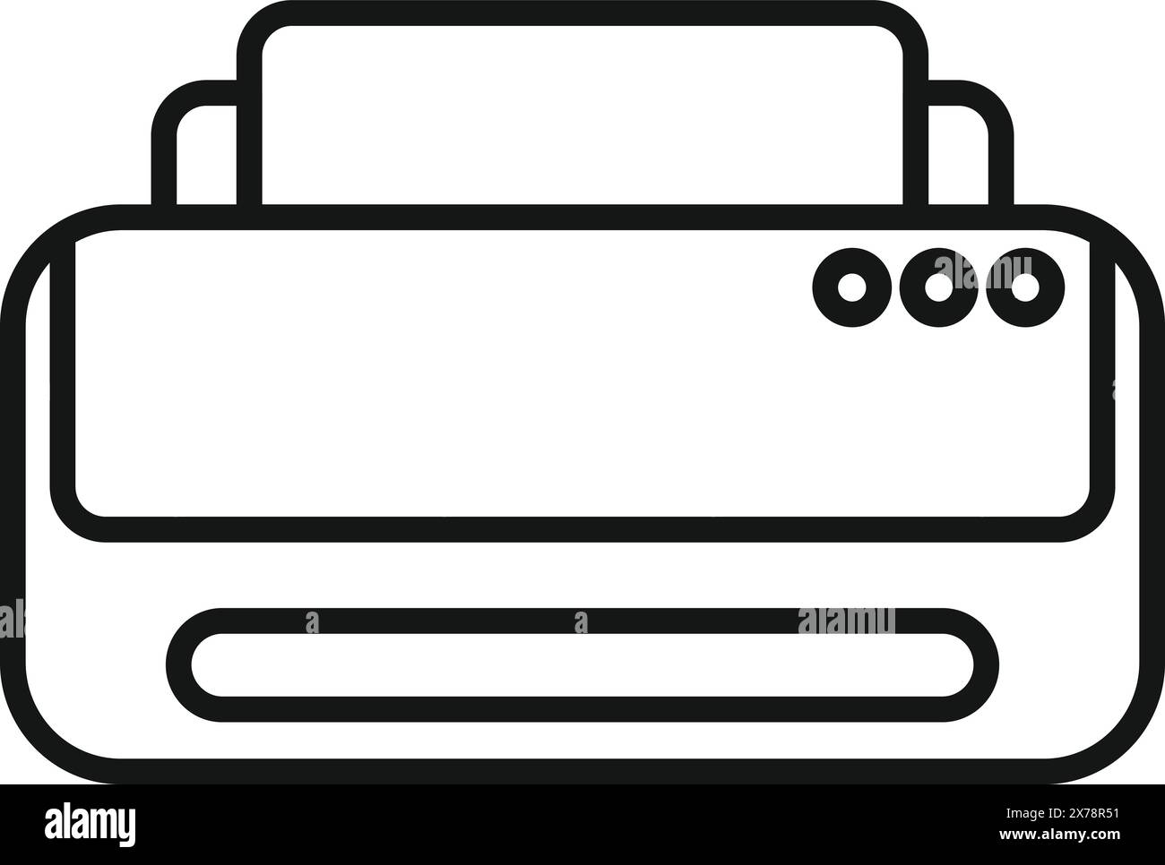 Simple black and white line drawing of a modern office printer Stock ...