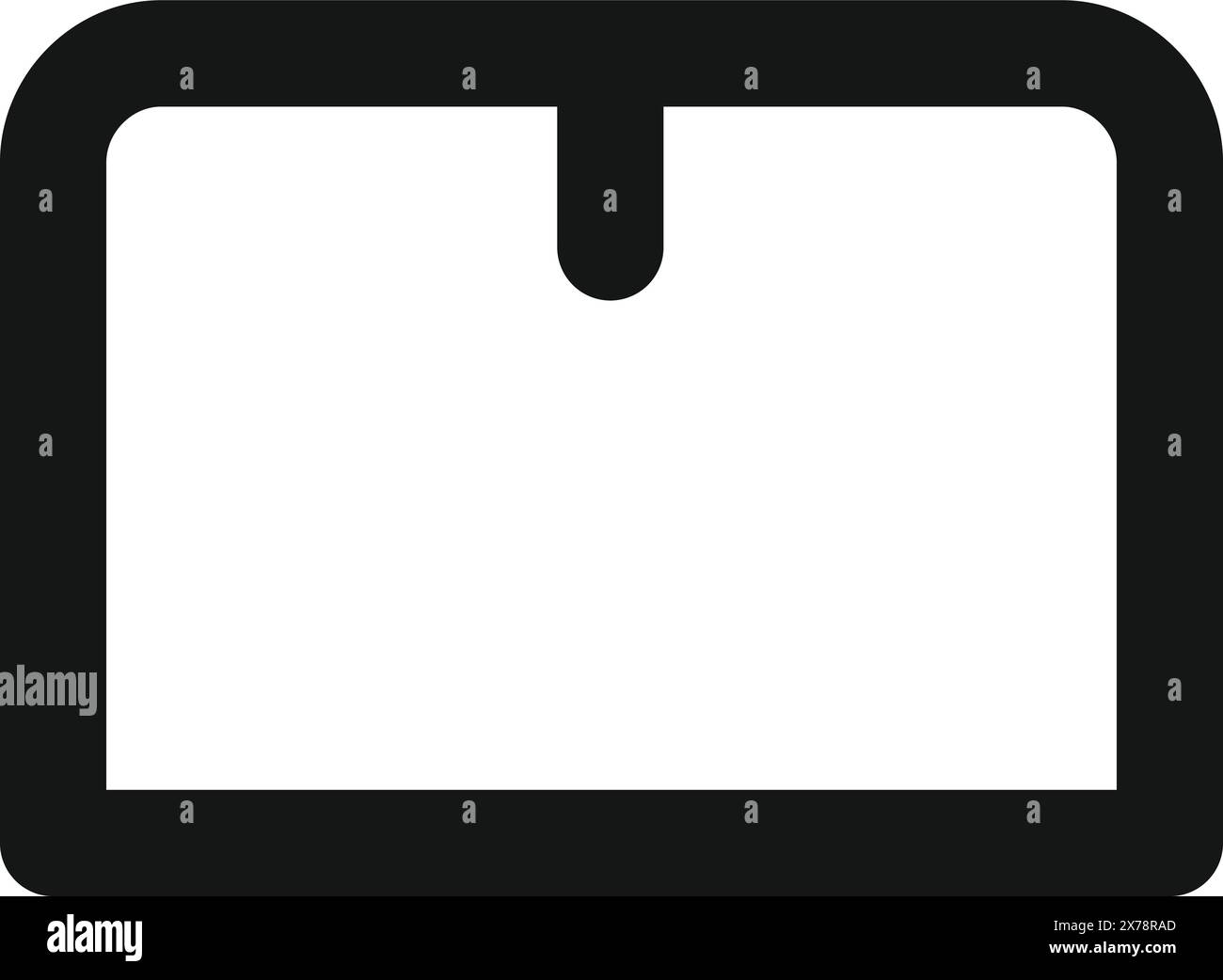 A simple black photo frame without content against a white backdrop ...