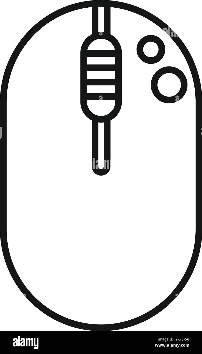 Computer mouse line icon in black and white for technology, click ...