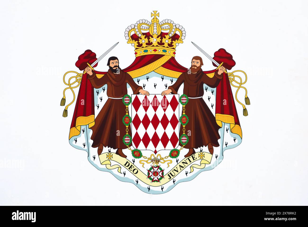 Monaco, Monaco - July 23, 2023: Emblem and coat of arms of Monaco Stock ...