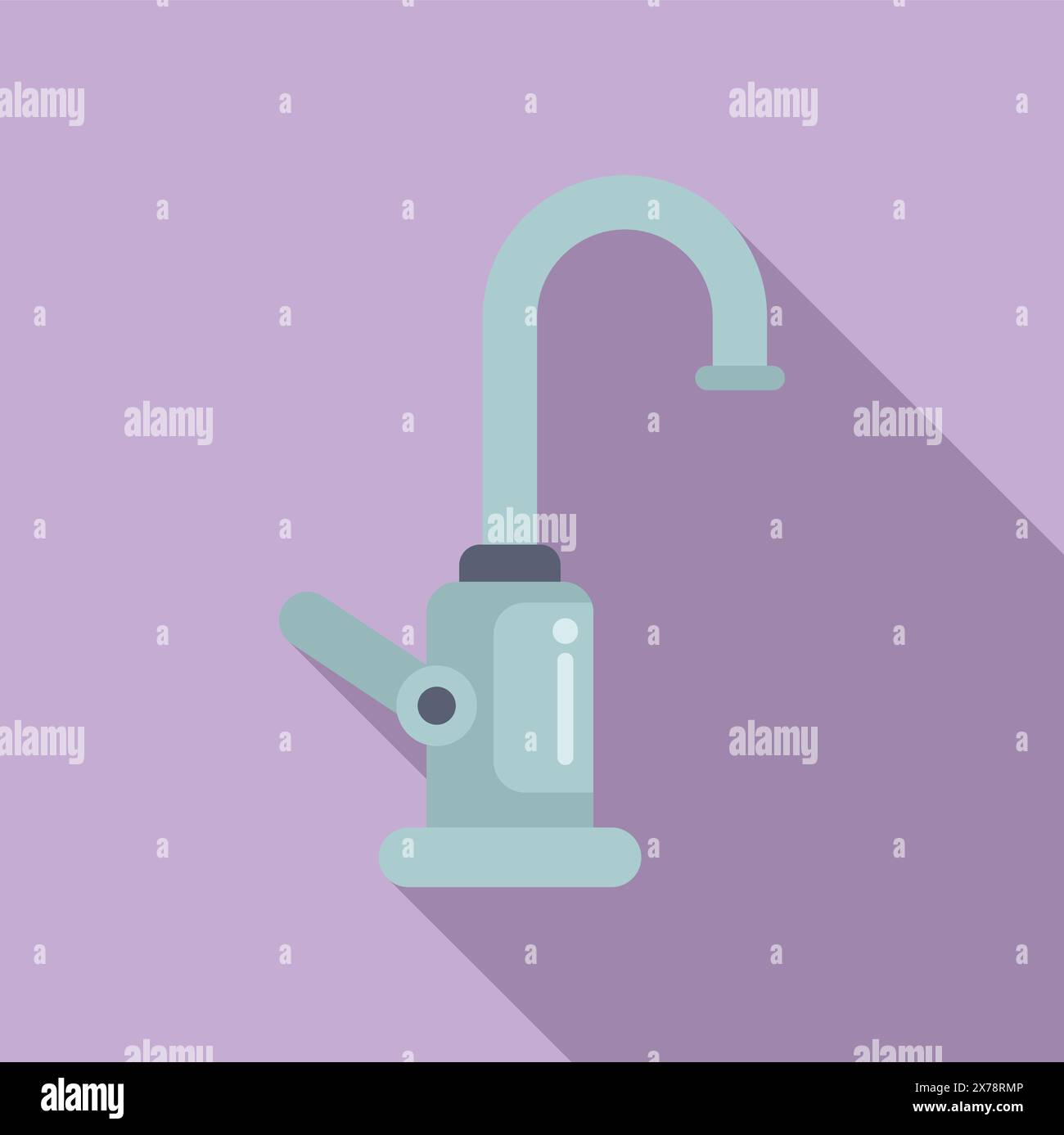 Vector illustration of a stylized modern kitchen faucet in a flat ...