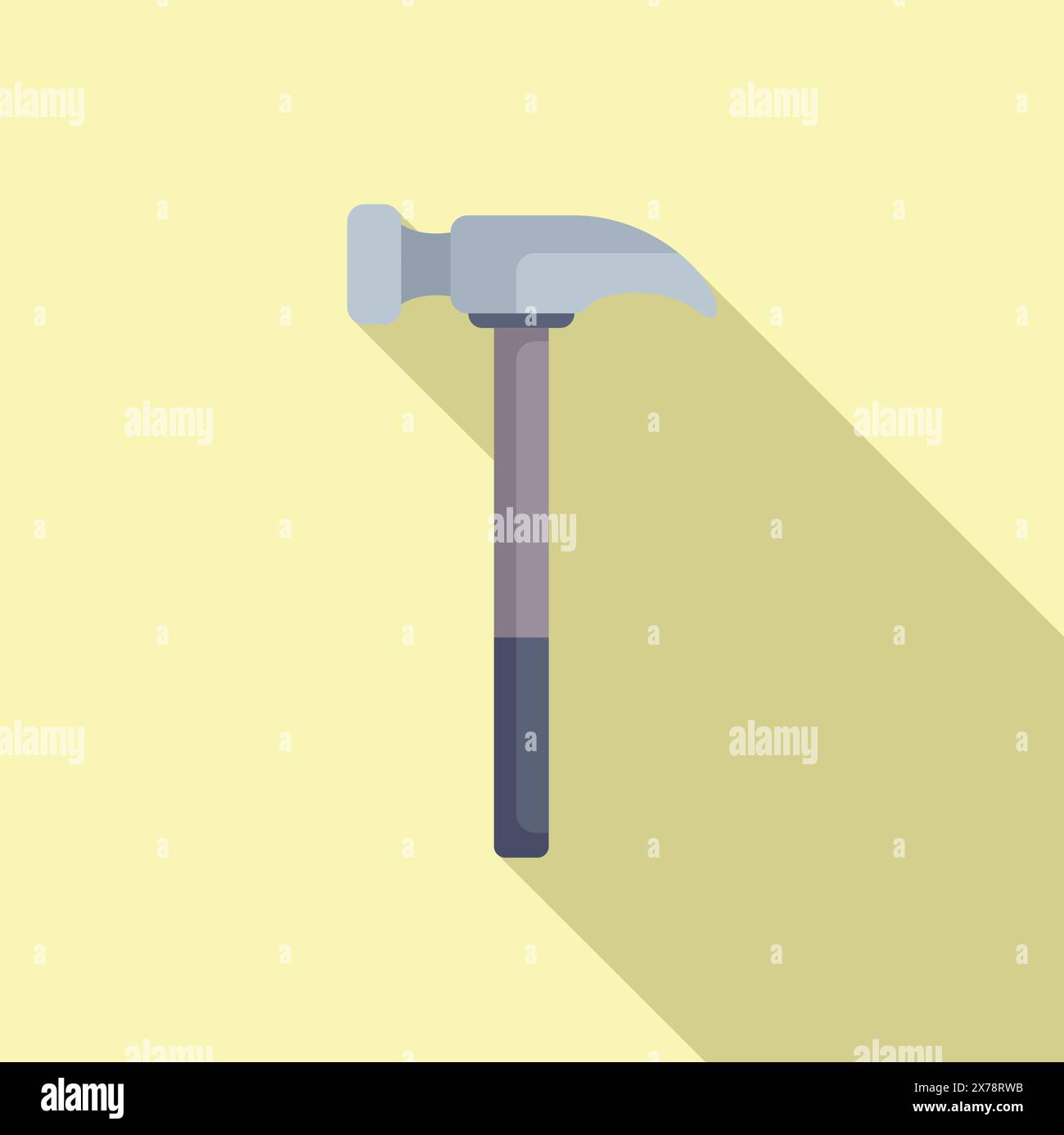 Vector graphic of a claw hammer with a shadow, using a minimalist flat ...