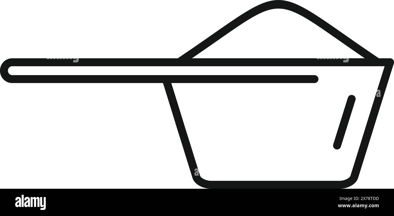 Black and white vector illustration of a simple measuring cup, ideal ...