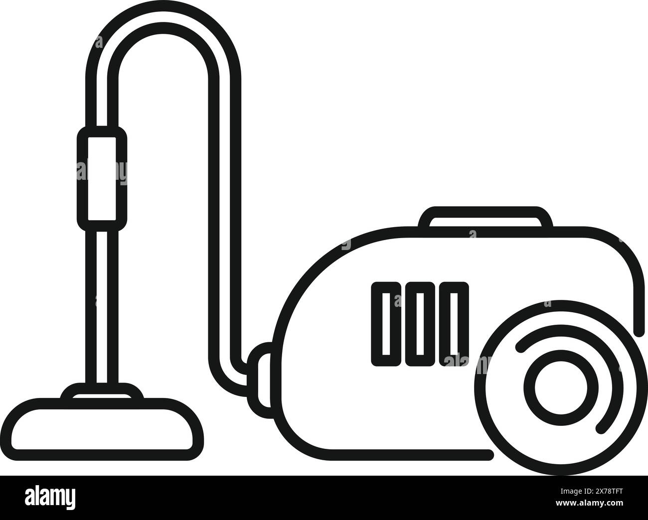 Simplistic line drawing of a modern vacuum cleaner, perfect for icons ...