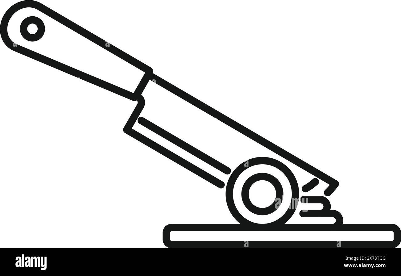 Simple line drawing of a chef's knife and a sectioned onion, ideal for ...