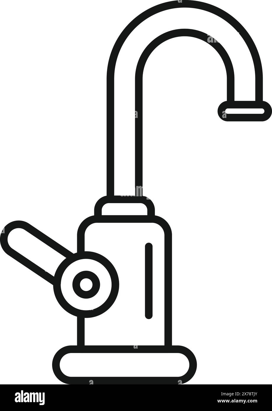 Simple line art vector drawing of a contemporary kitchen or bathroom ...