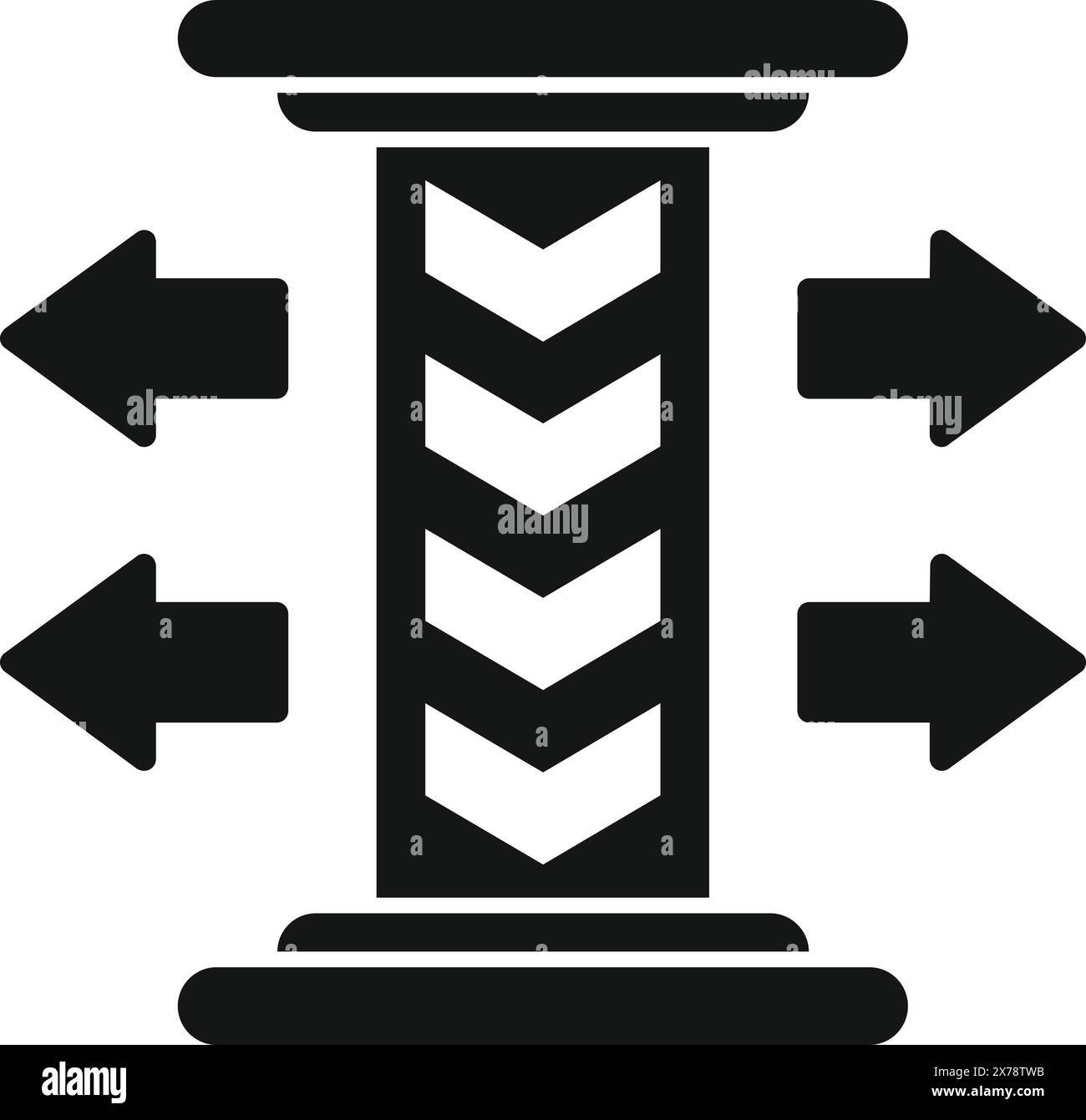Simplified vector illustration of a compression symbol surrounded by ...