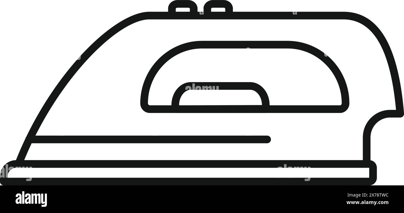 Simplistic line drawing of an iron, perfect for icons, instructions, or ...