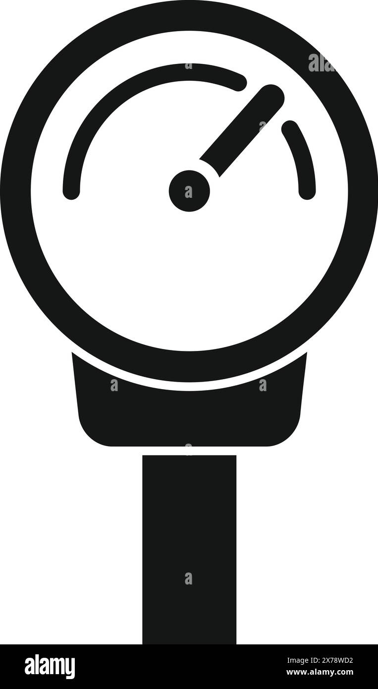 Vector illustration of a simple pressure gauge icon in monochrome Stock ...