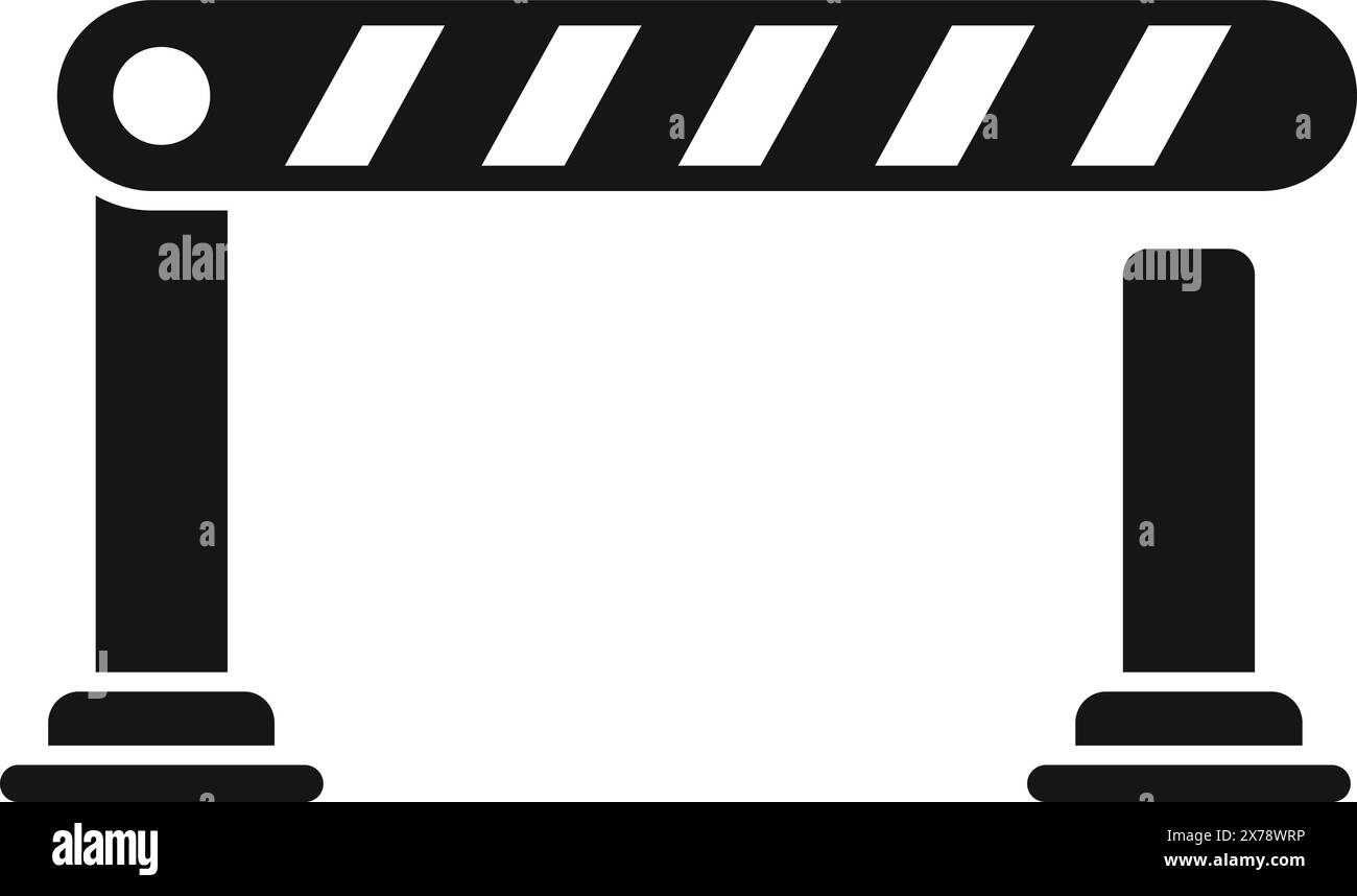 Vector illustration of a striped safety barrier, symbolizing restricted ...