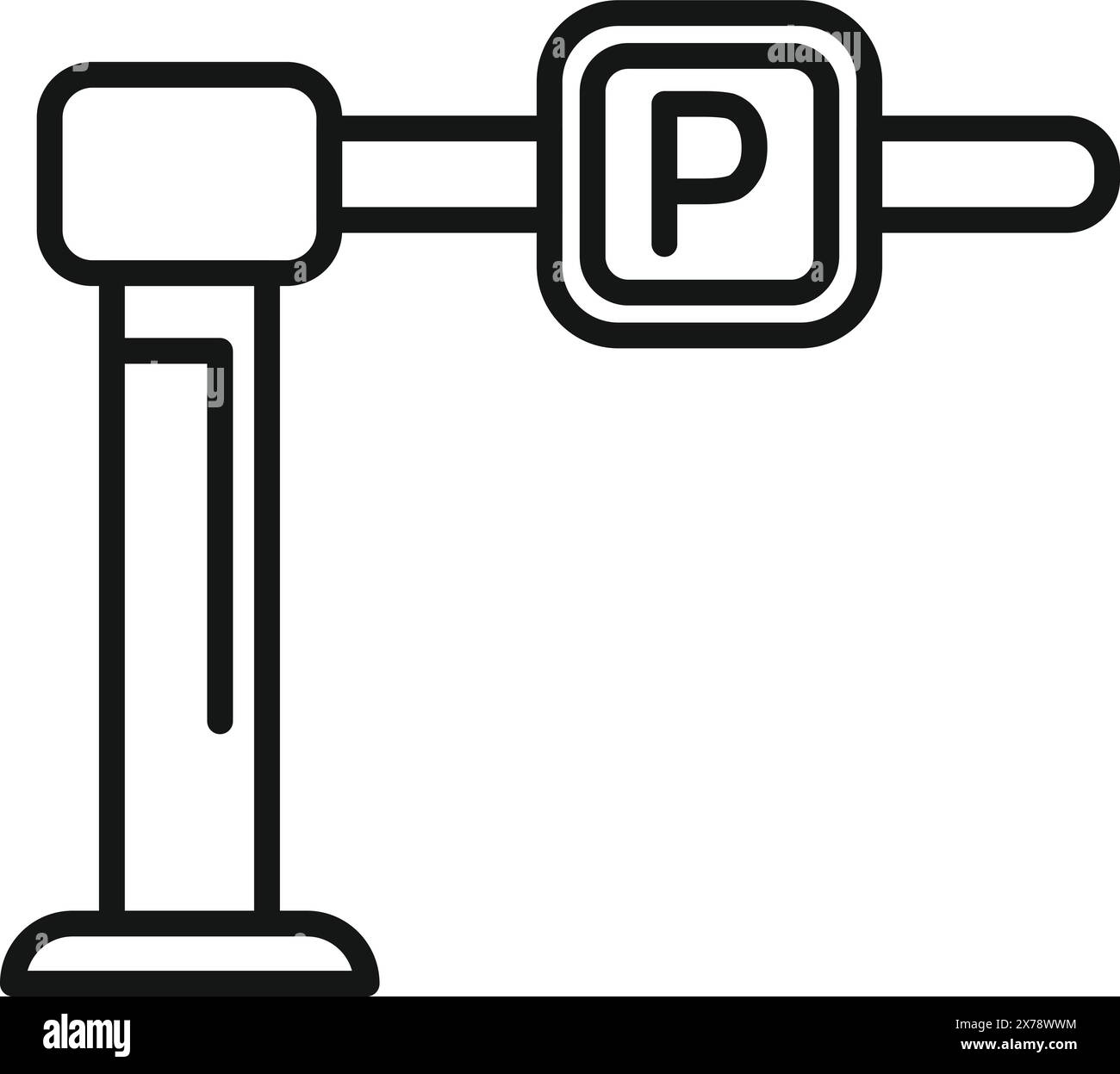 Vector Illustration Of Black And White Parking Barrier Icon In Flat Design Symbolizing Access