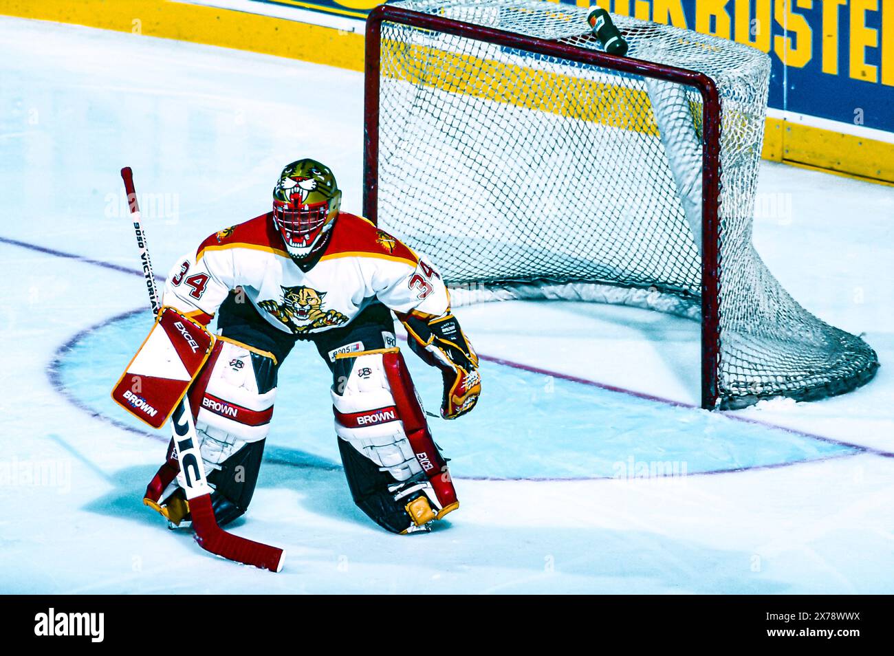 John Vanbiesbrouck, Florida Panthers goalie during a game in 1995 Stock ...