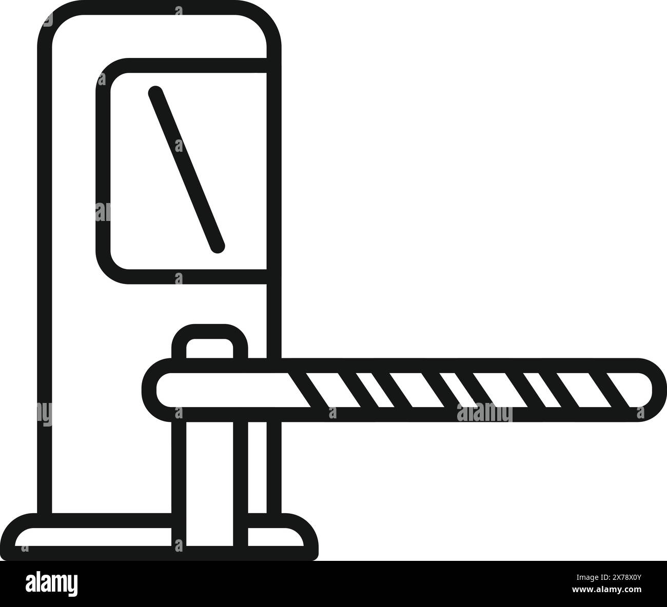 Black and white vector icon of a parking lot barrier gate, suitable for ...