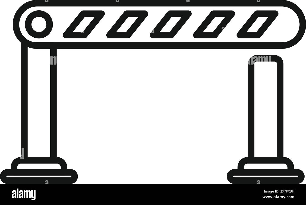 Simple vector illustration of a traffic barrier in black and white ...