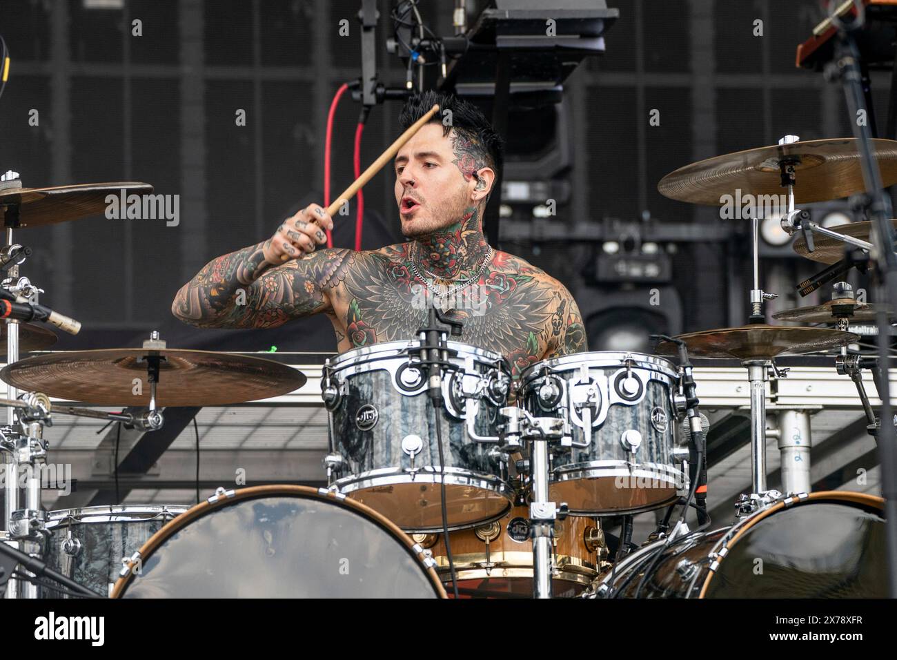 Rob Pierce of FLAT BLACK performs during Sonic Temple Art and Music ...