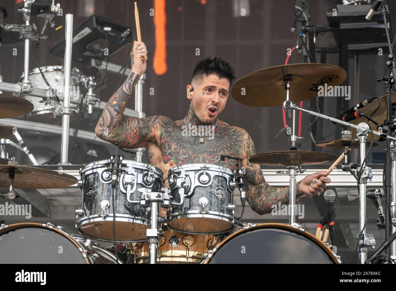 Rob Pierce of FLAT BLACK performs during Sonic Temple Art and Music ...