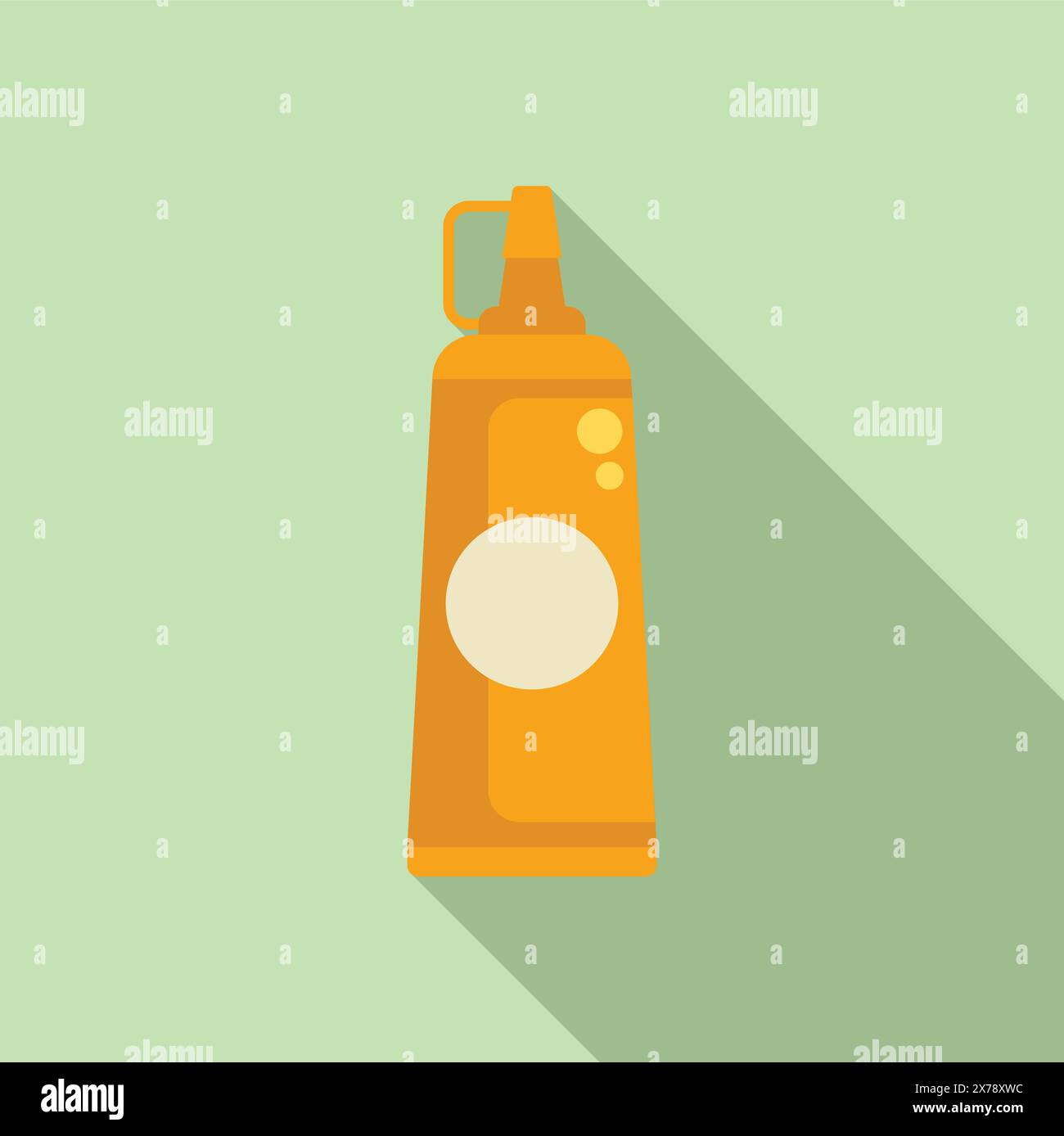 Vector illustration of a flat design orange sunscreen bottle with a ...