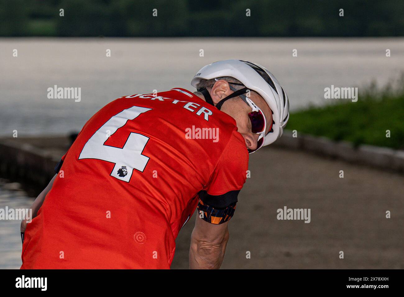Mark Crowther, who has cycled to every Luton Town 2023/24 Premier ...