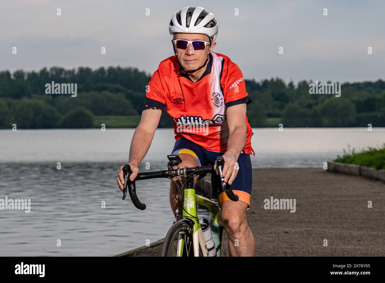 Milton Keynes, UK. 18th May, 2024. Mark Crowther, who has cycled to ...