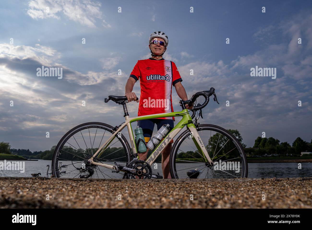 Mark Crowther, who has cycled to every Luton Town 2023/24 Premier ...