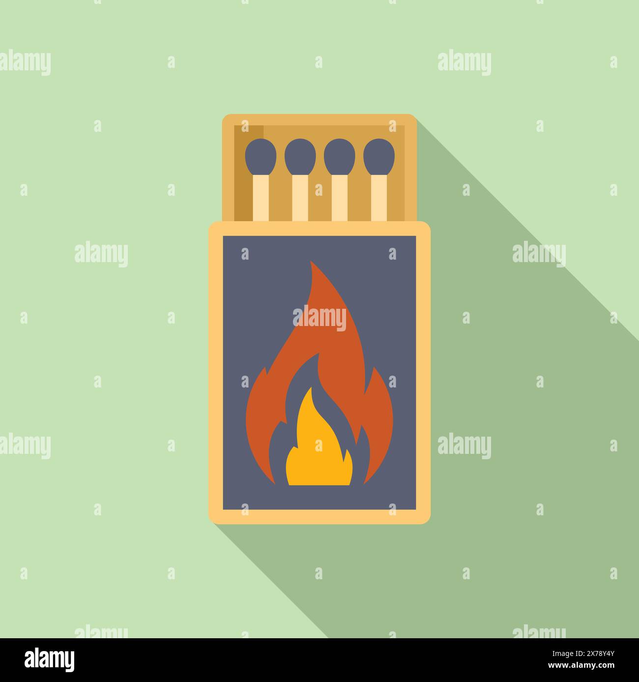 Vector illustration of a matchbook with a stylized flame, perfect for ...