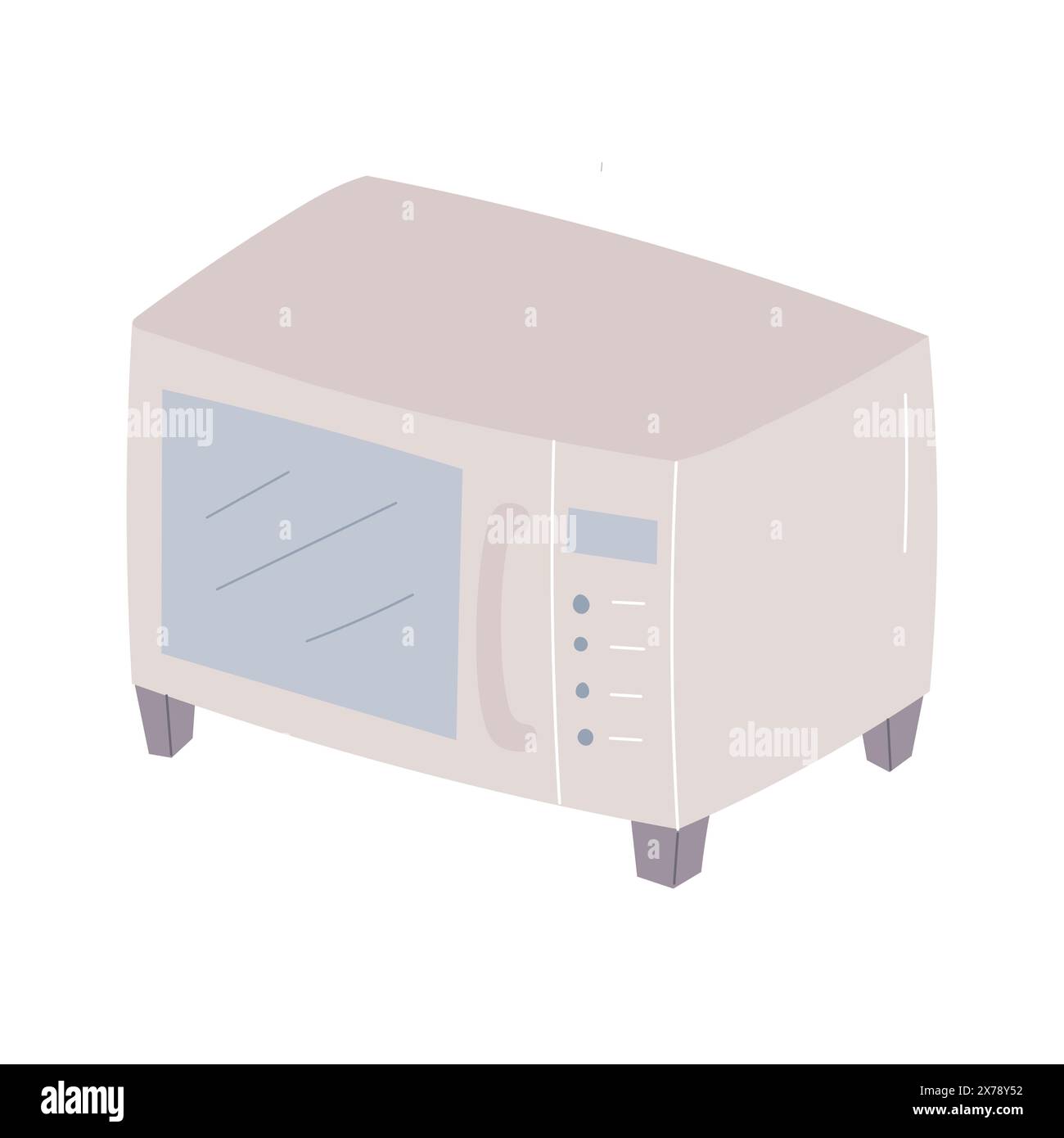 Microwave oven isolated on white background. Vector illustration of ...