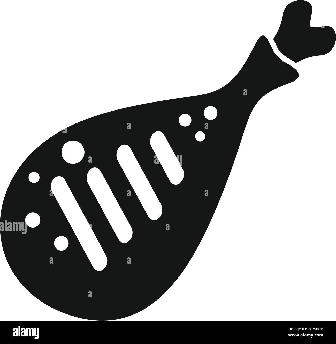 Simple silhouette icon of a meat leg, suitable for menus and ...