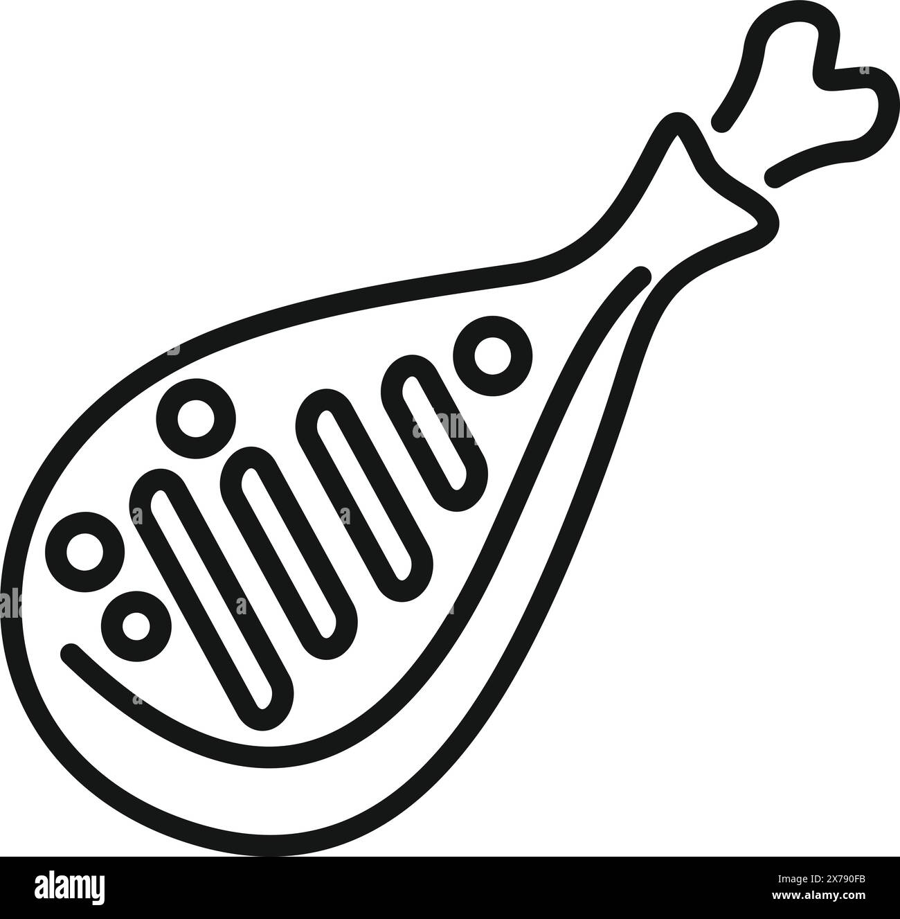Monochrome vector illustration of a stylized meat joint, ideal for ...