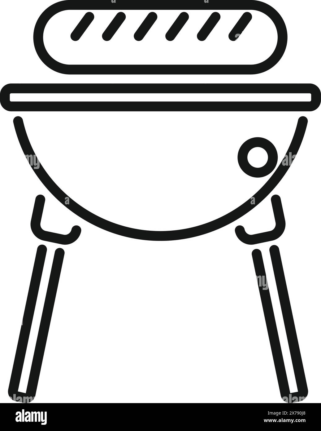 Black and white vector image of a simple, modern portable grill ...