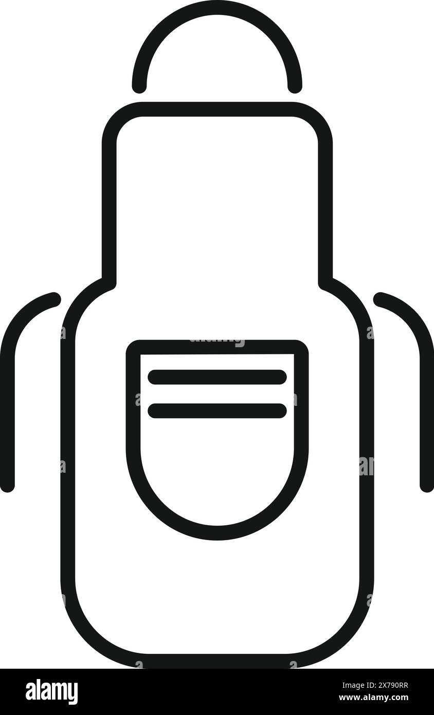 Simple black and white line drawing of an apron icon suitable for web ...