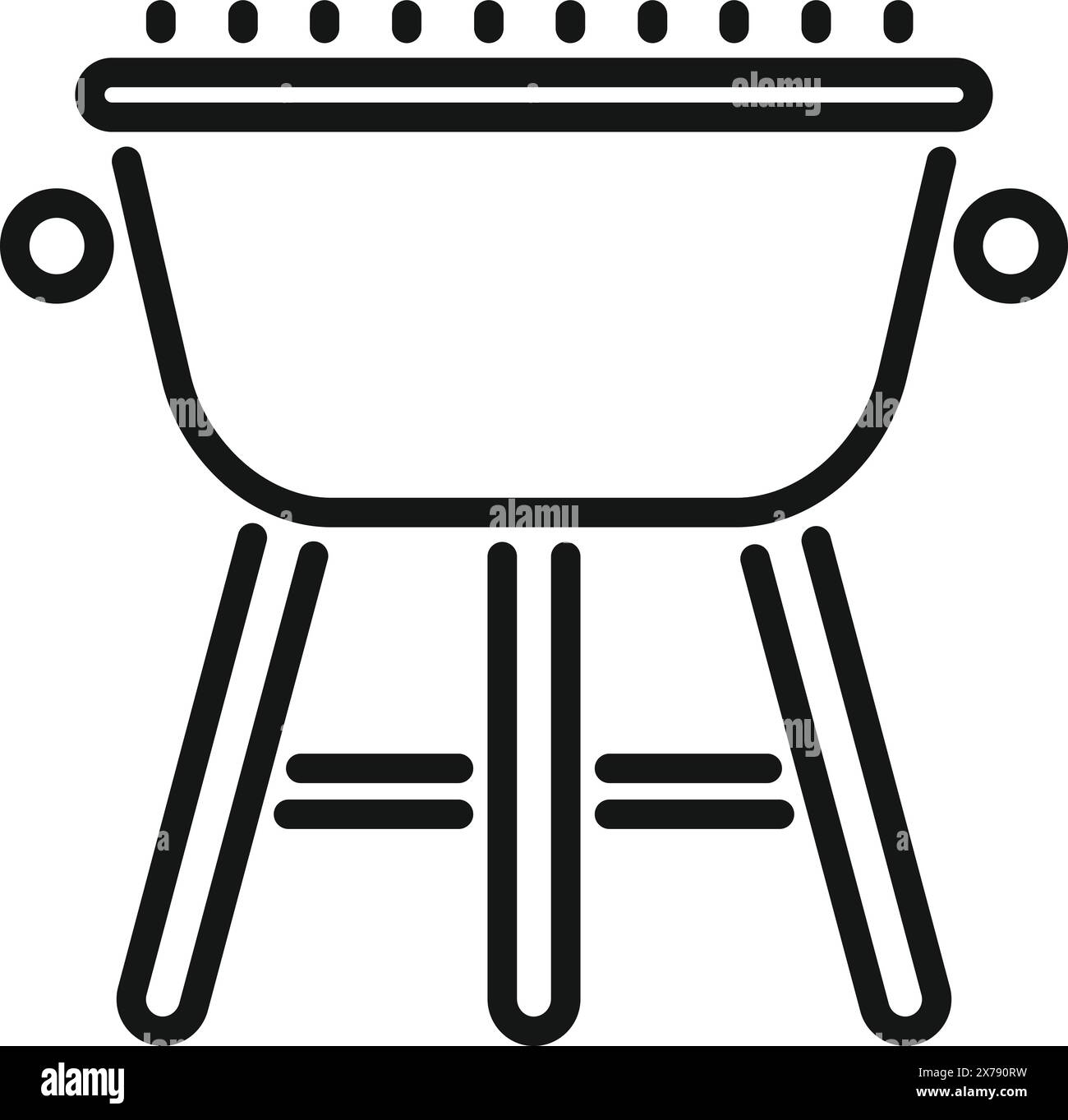 Simplistic line drawing of a bbq grill, ideal for icons or minimalist ...