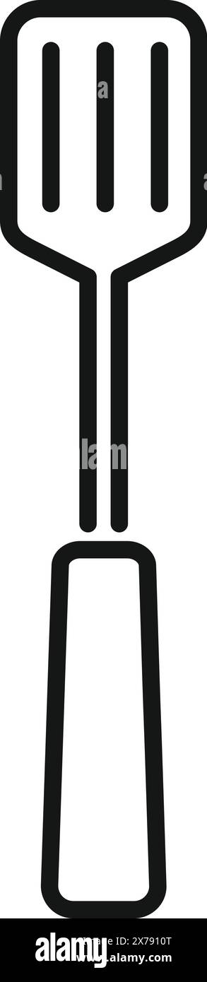 Simple black and white line drawing of a kitchen spatula, perfect for ...