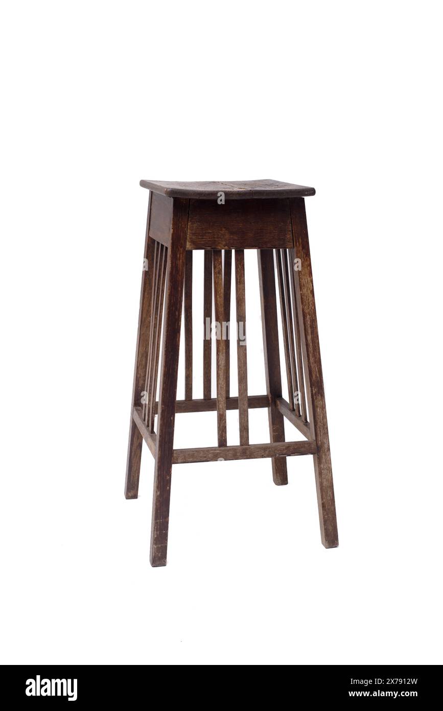 wooden stool on a white background. chair isolate Stock Photo - Alamy