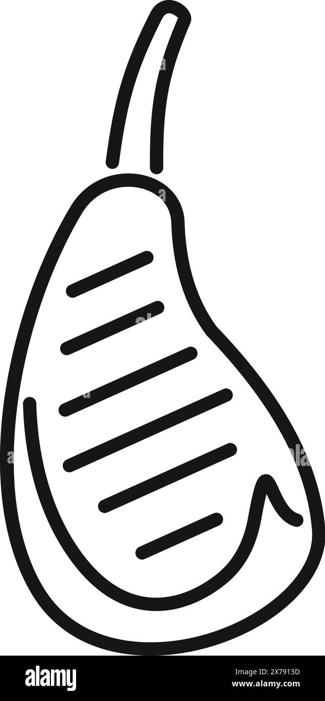 Simple and minimalist line drawing of a pear, perfect for design ...