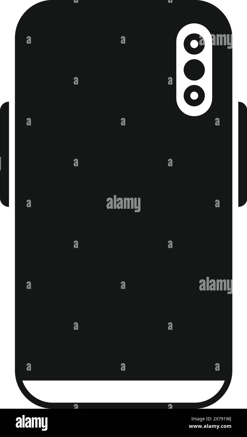 Modern smartphone silhouette icon in flat vector design for mobile ...