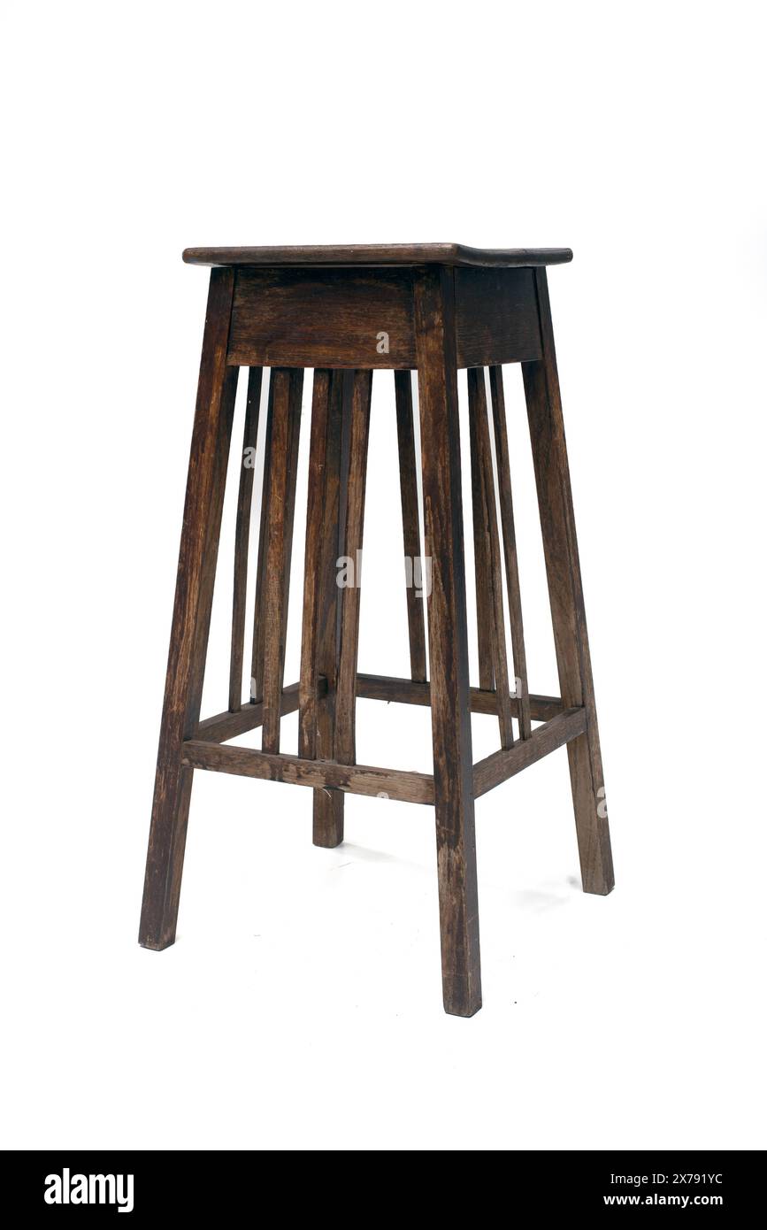 wooden stool on a white background. chair isolate Stock Photo - Alamy