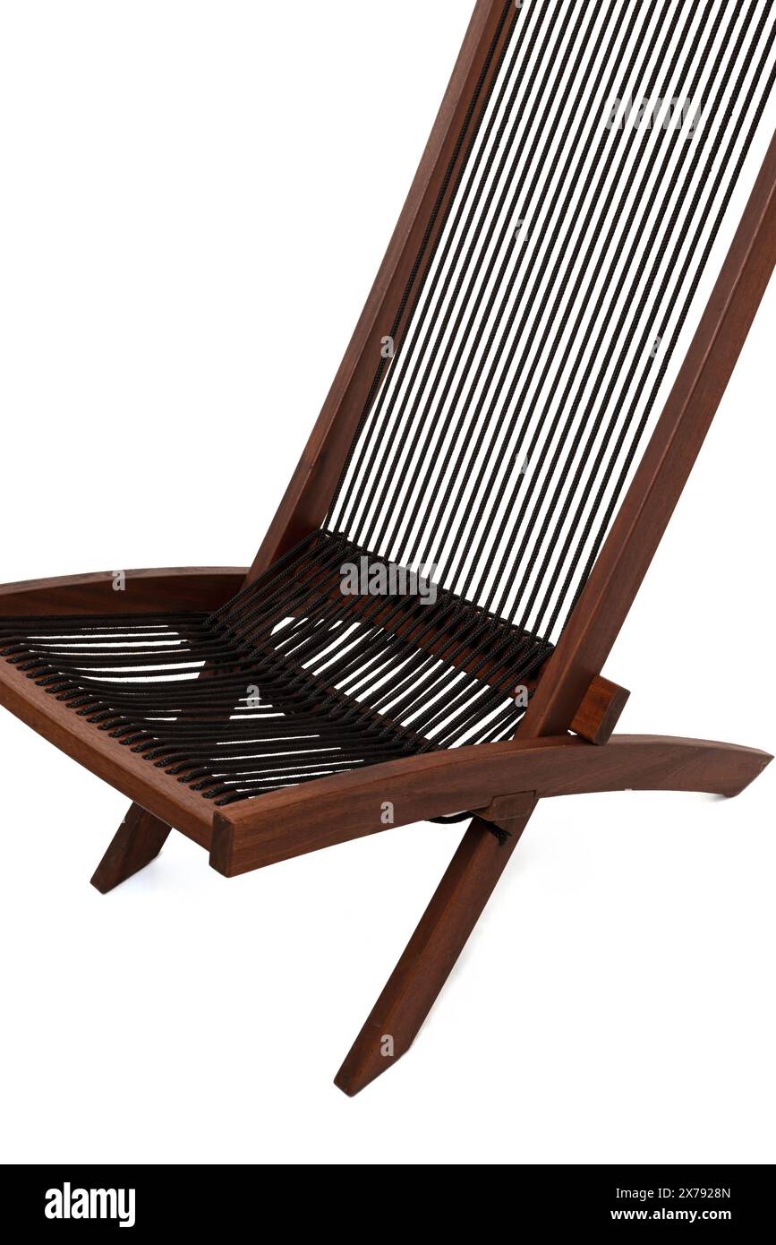 brown deck chairs, lounge sun chair isolated on white background ...