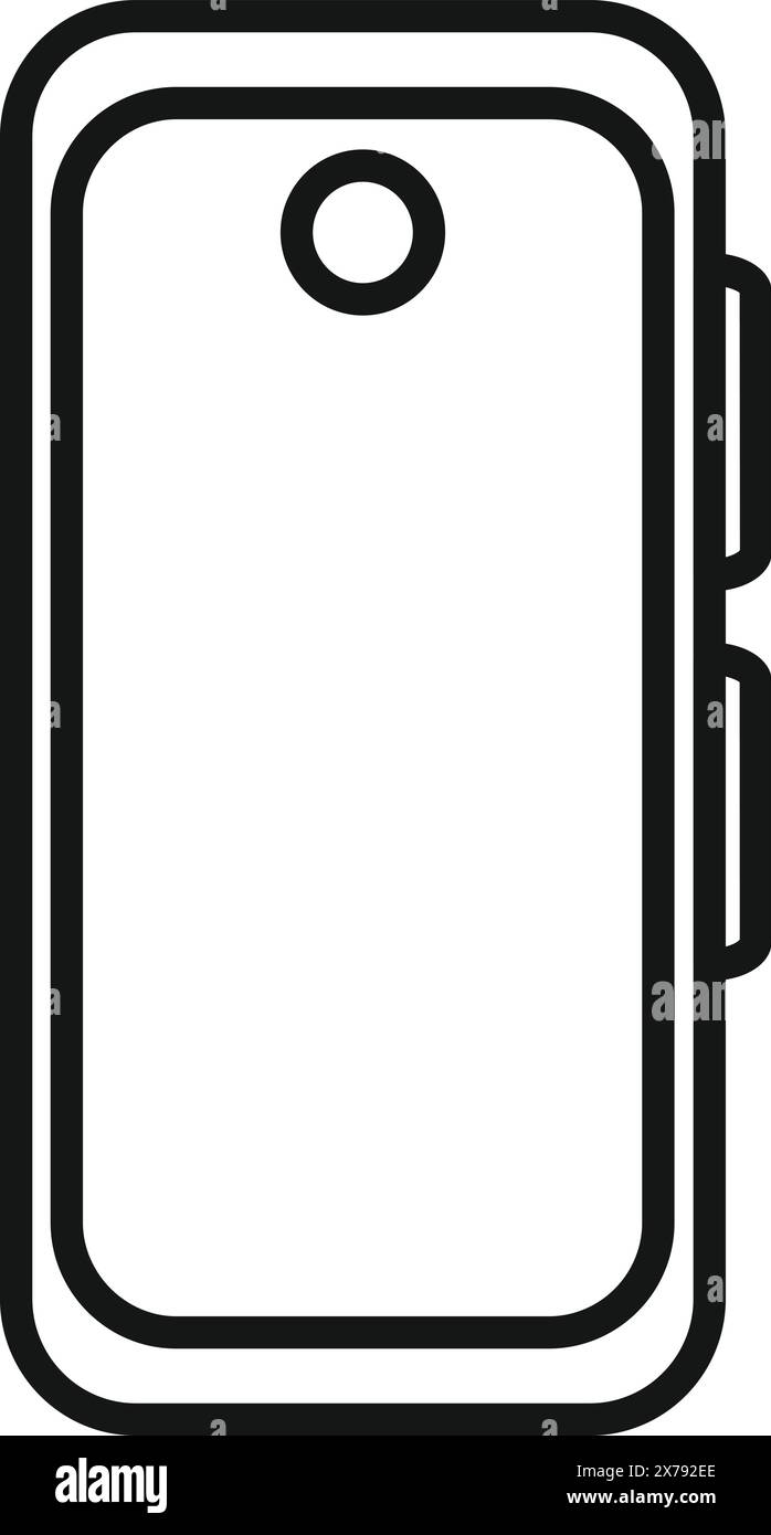 Modern smartphone outline vector illustration with minimalistic design ...
