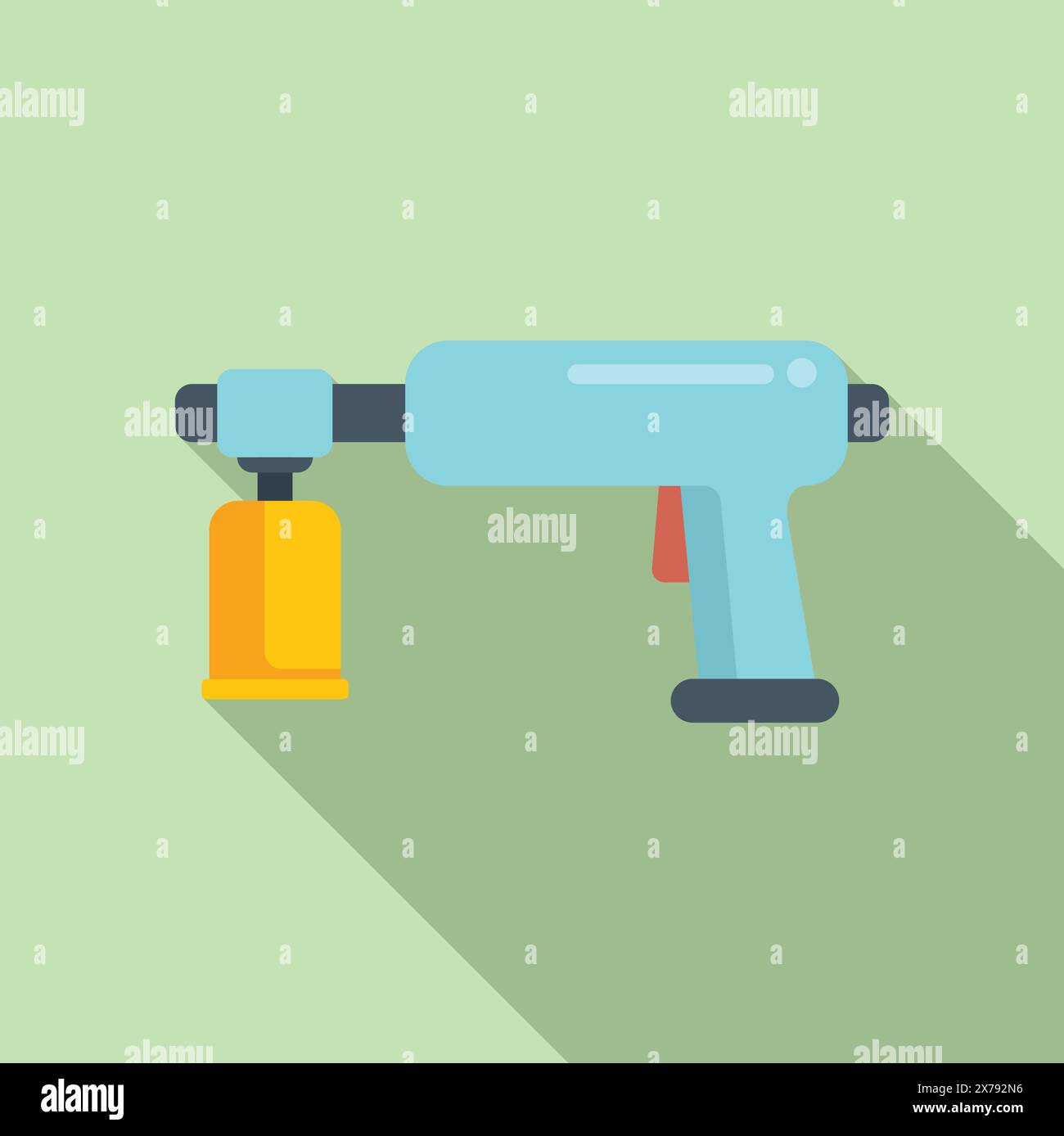 Flat design vector graphic of a blue and yellow cordless power drill on ...