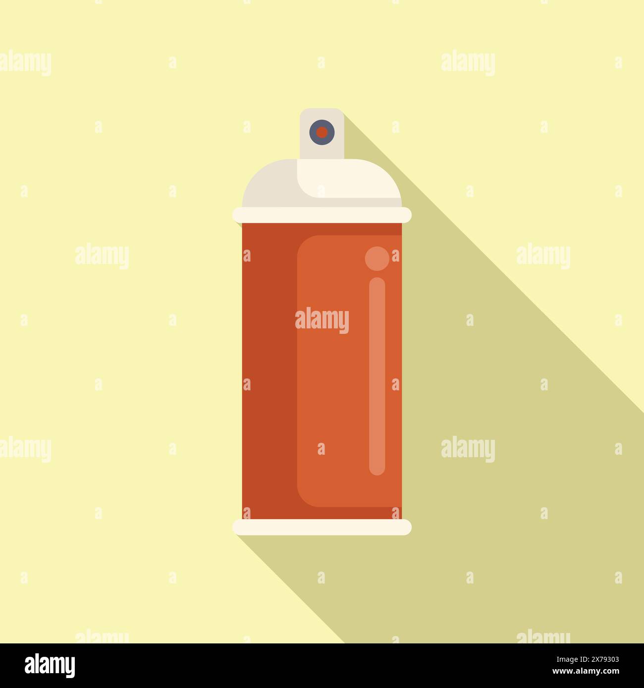 Flat design vector graphic of a red spray paint can with shadow ...