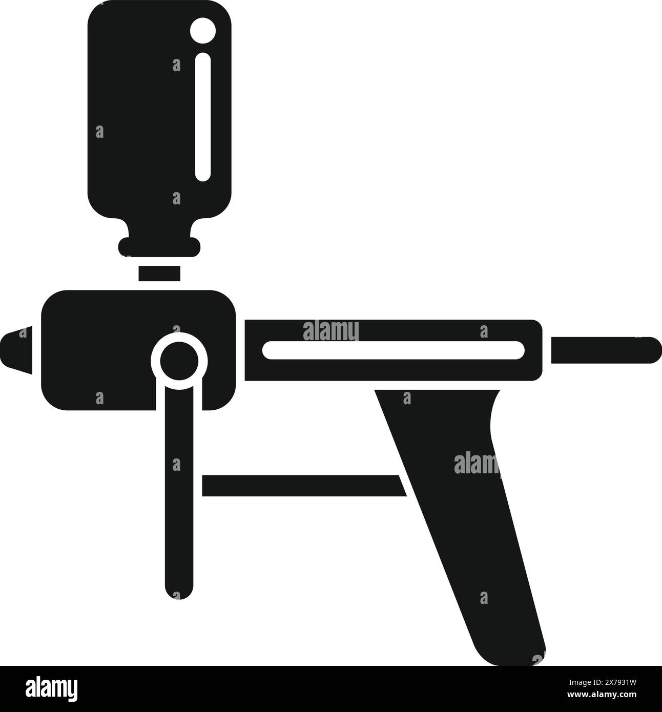 Vector illustration of a grease gun silhouette, a tool icon in black ...