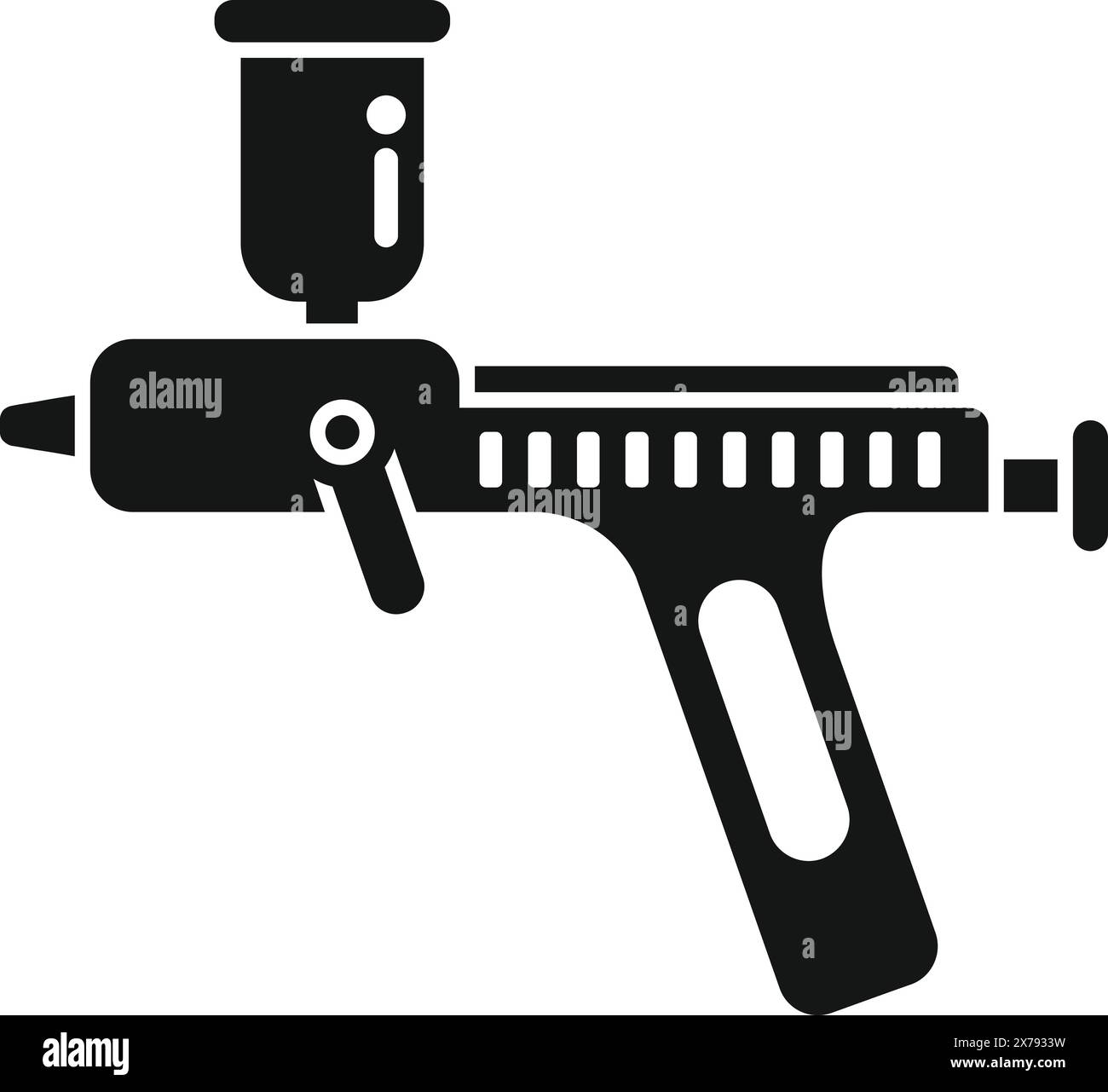 Vector illustration of a black silhouette caulking gun, a tool for ...