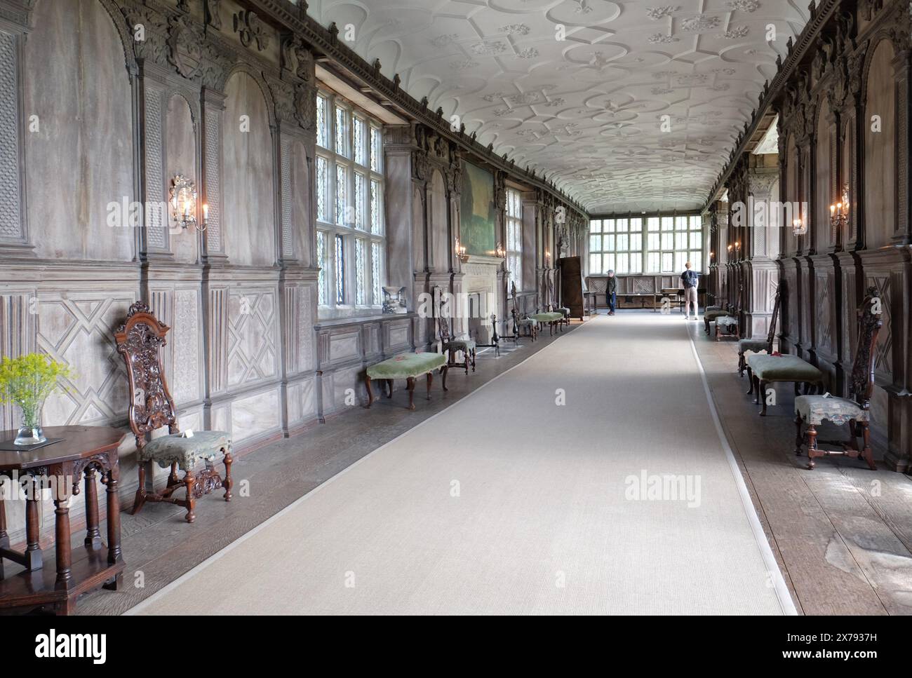 The Long Gallery, Ballroom, Haddon Hall, Bakewell, Derbyshire, England ...