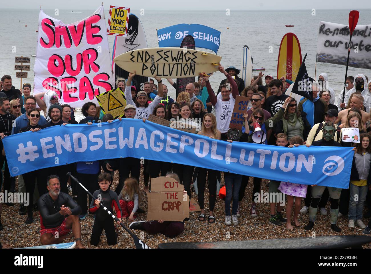 Brighton, England, UK. 18th May, 2024. A group of protesters gather on ...