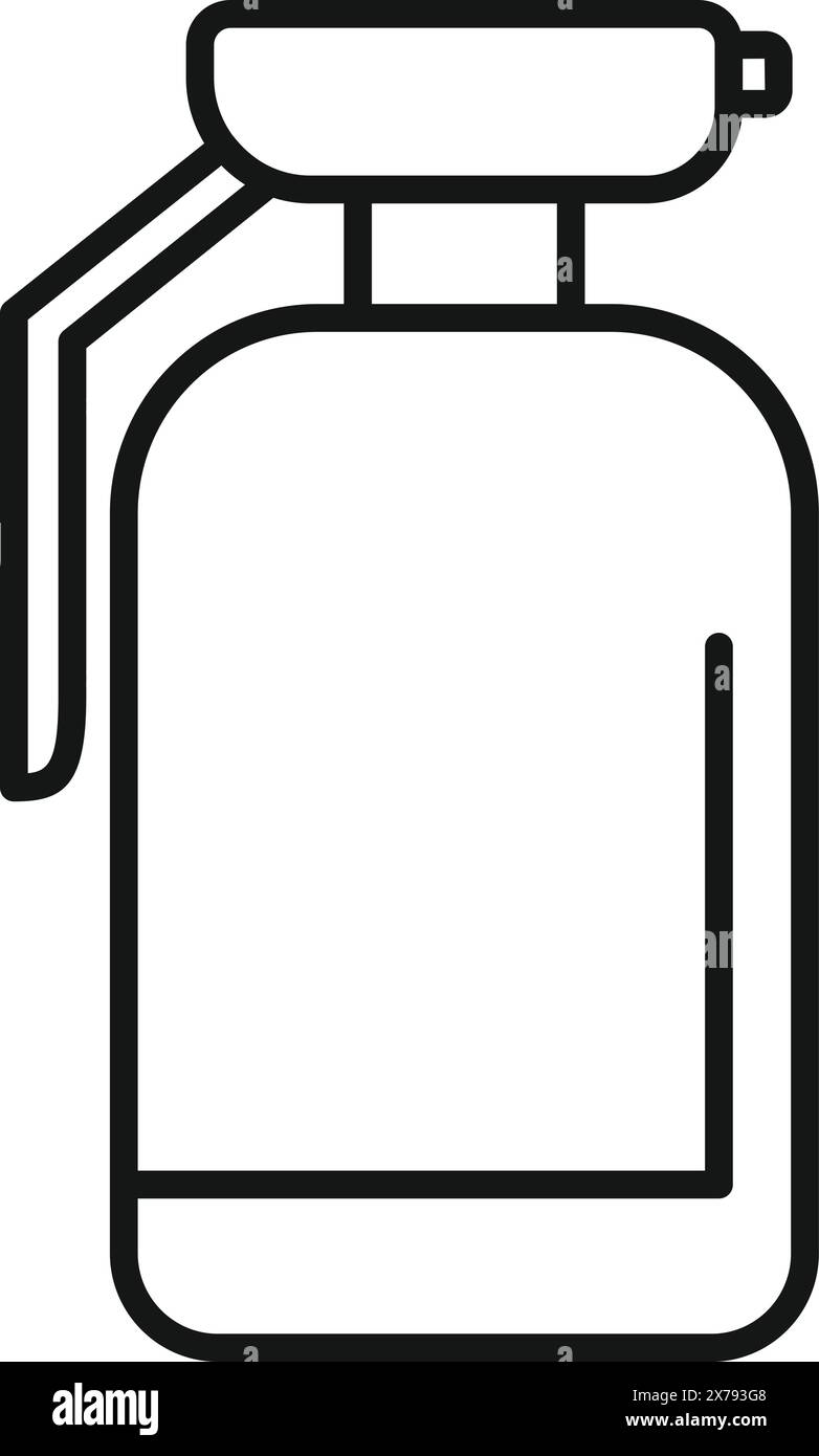 Fire extinguisher line icon for safety and emergency protection in ...