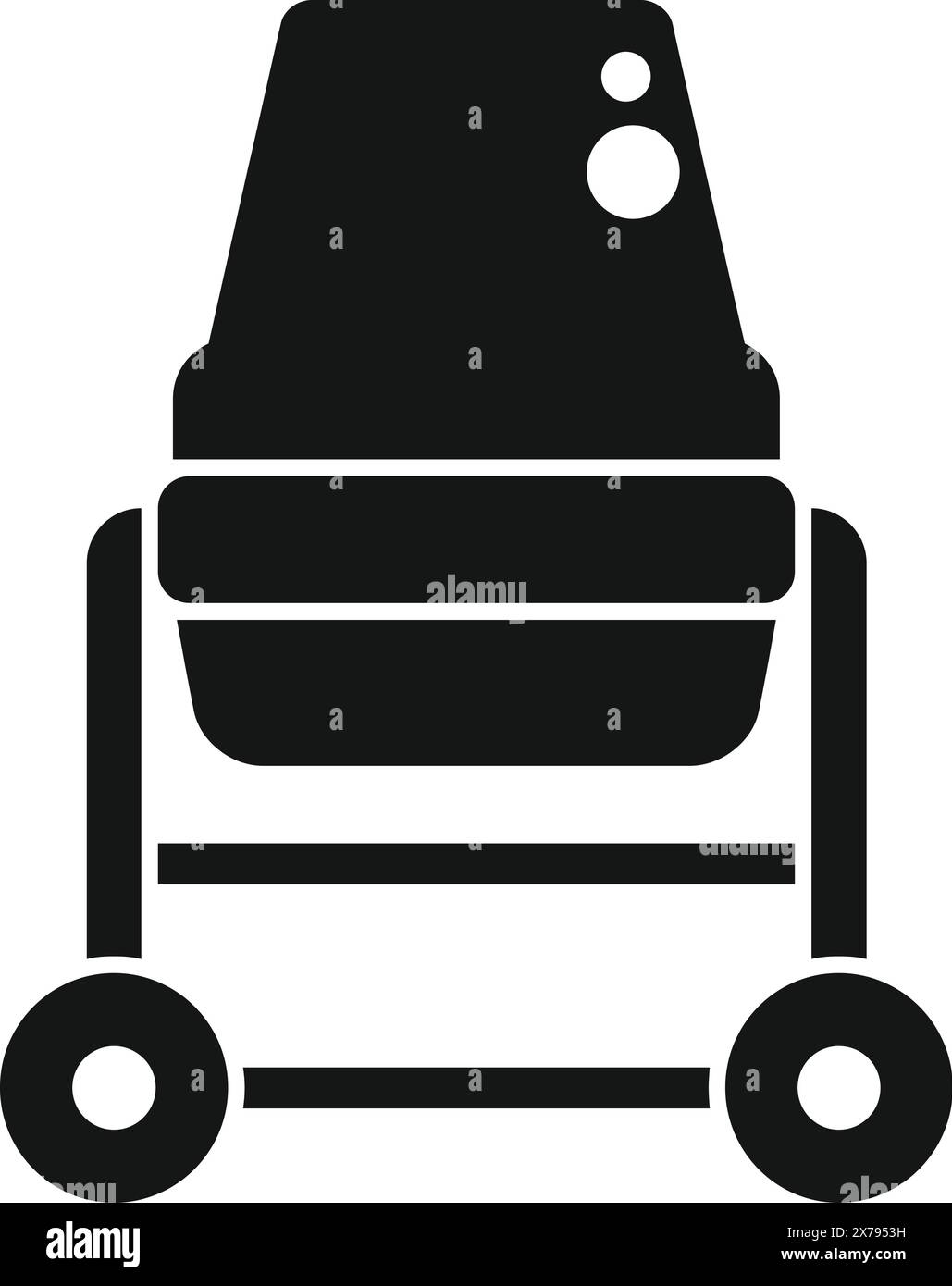 Black vector icon of a hand dolly for logistics and moving concepts ...