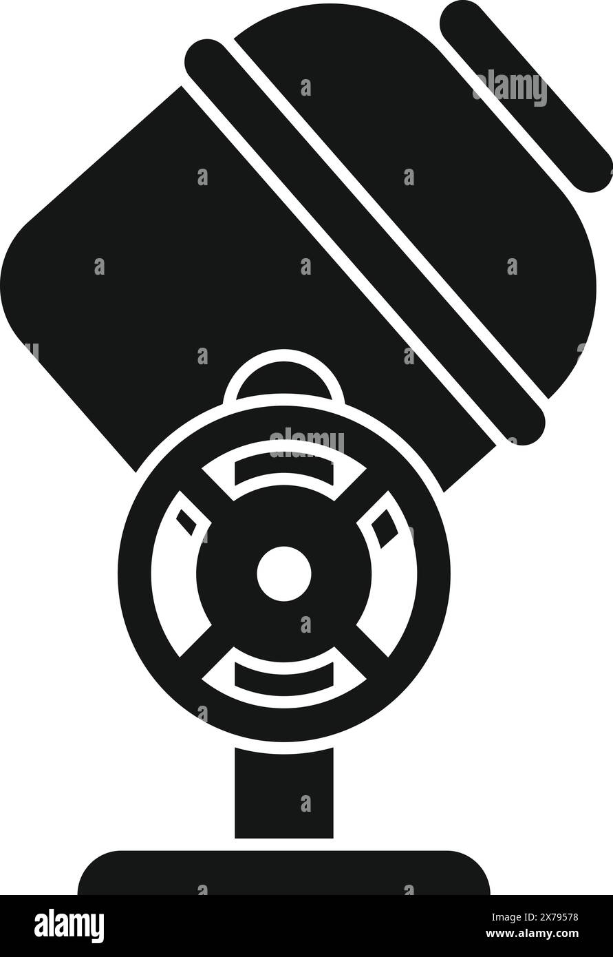 Modern black spotlight icon with white vector isolated symbol for stage ...