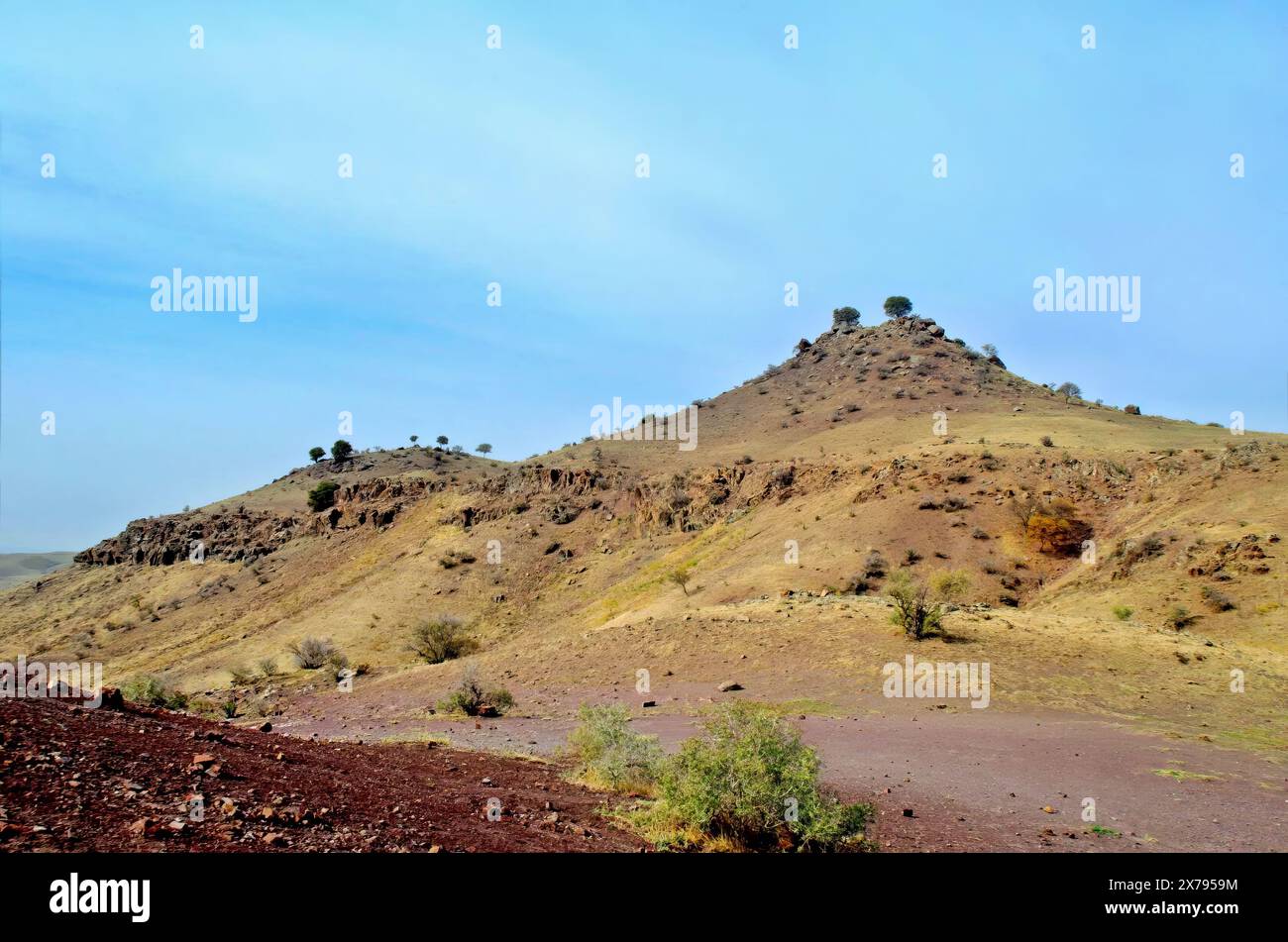 Uzbekistan mountain landscape. Foothills of the Pamirs. Autumn period ...